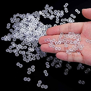 400Pieces Clear S Clips Rubber Band Loom Band S Clips Plastic Connectors Supplement kit for Loom Bracelets and DIY Bracelet Making (400-Clear)