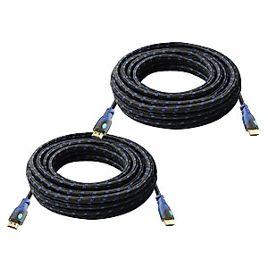 AURUM CABLES 20ft HDMI Cable 4K@60Hz Ultra HD, High Speed with Ethernet HDMI Cable Braided Nylon & Gold Connectors, ARC, CL3 Rated - Compatible with TV, PC, Monitor, Laptops, PS3, PS5, PS4