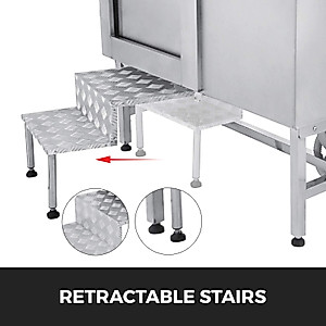 VEVOR 62 inch Professional Dog Grooming Tub Stainless Steel Pet Bathing Tub Large Dog Wash Tub with Faucet Walk-in Ramp Accessories Dog Washing Station Pet Bath Tub