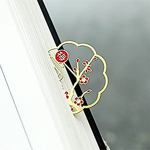 TJLSS Metal Bookmark Fan, Classical Chinese Style Plum, Orchid, Chrysanthemum, Bookmark Creative Small Fresh