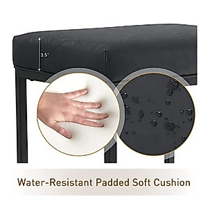 VECELO Metal Dining Chair Set of 2, Modern Armless with Cushioned Seat for Kitchen, Living Room, Matte Black