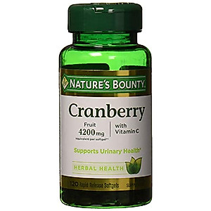 Nature's Bounty Cranberry Fruit 4200 mg, Plus Vitamin C, 120 Softgels (Pack of 2)