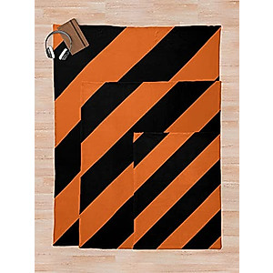 Princeton New Jersey Black & Orange Team Color Stripes Cute Pattern Print Sherpa Fleece Blanket Super Soft Blankets & Throws for Couch Warm Plush Throw Blanket Chair Sofa Fuzzy Cozy Blanket - Customi