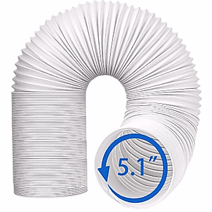 Sgran Portable Air Conditioner Hose, 5.1 Inch Diameter AC Hose, Anti-Clockwise Thread AC Vent Exhaust Hose, Length Up to 78 Inch Compatible with Haier LG Delonghi Air Conditioner Parts