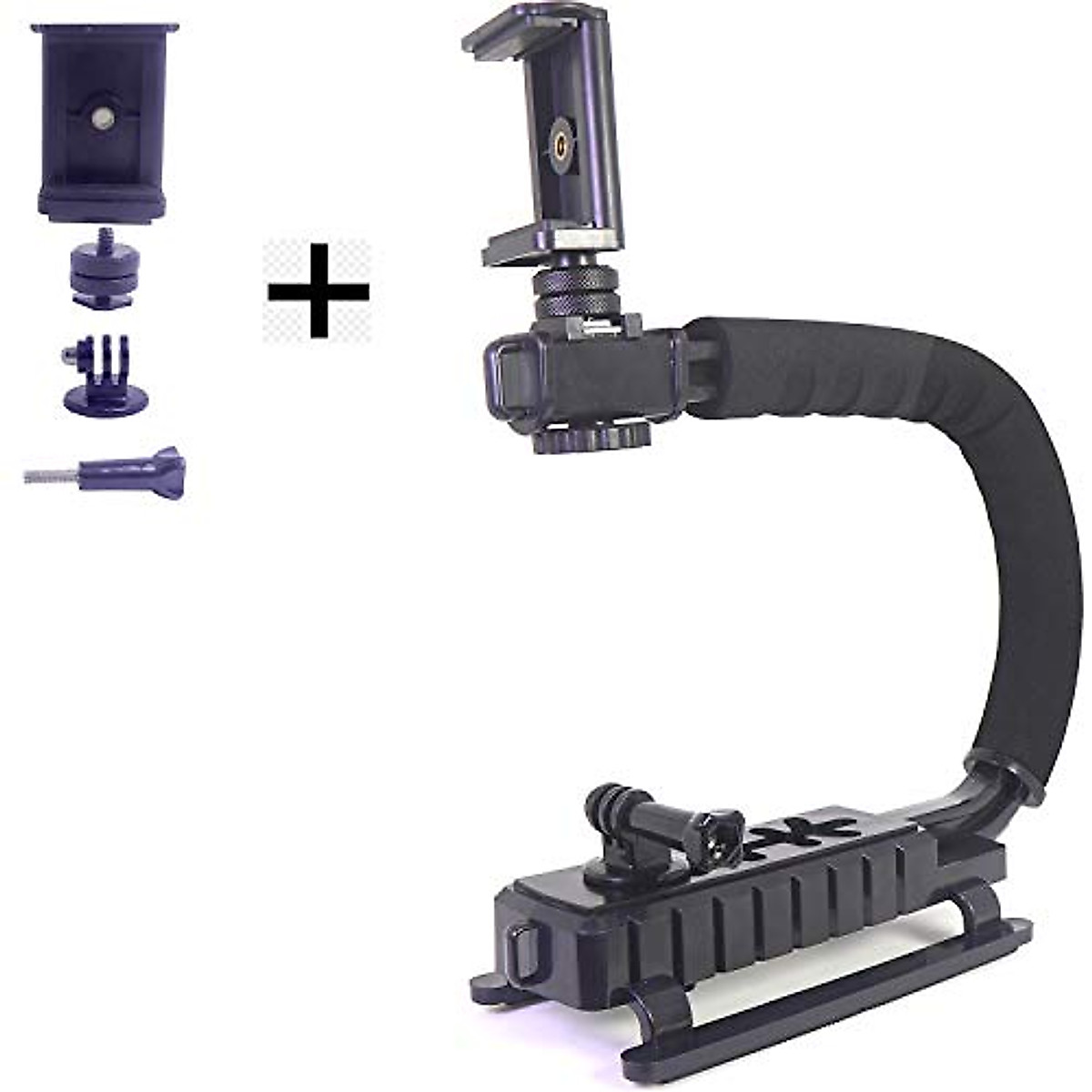DSLR Stabilizer Handheld Video Action Stabilizing Handle Grip C Shape Professional Vlogging for Smart Phones GoPro Canon Nikon Sony Panasonic Pentax Olympus Camera Camcorder (Pack of 1)