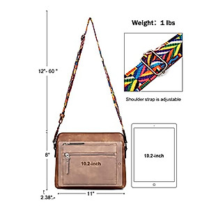 MASINTOR Crossbody Purses for Women Crossbody Bag, Triple Zip Pockets Adjustable Wide Strap, Soft Leather Medium Women's Crossbody Handbags