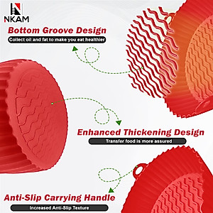 2 Pack Air Fryer Silicone Liners - Food Grade Reusable Air Fryer Liners - Easy to Clean, Non-stick, Heat Resistant - Replacement of Flammable Parchment Paper Liners