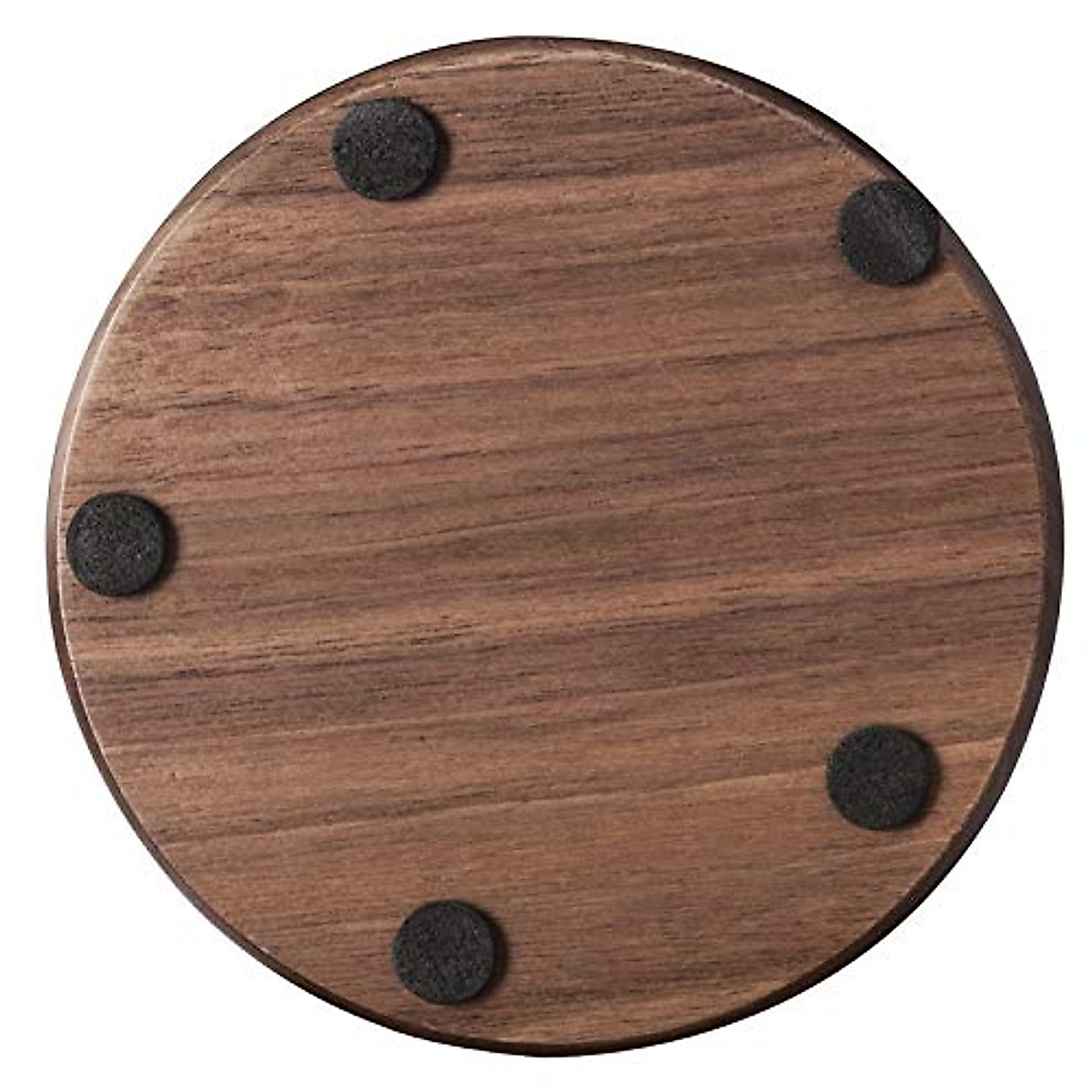 Wood Drink Coasters with Metal Holder, GOH DODD 4 Inch 8 Pieces Wooden Coasters Cup Coaster Set for Bar Kitchen Home Apartment, Walnut Wood