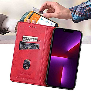 BANLEI2U Phone Cover Wallet Folio Case for Oppo Reno 2, Premium PU Leather Slim Fit Cover for Reno 2, Luxury, Red