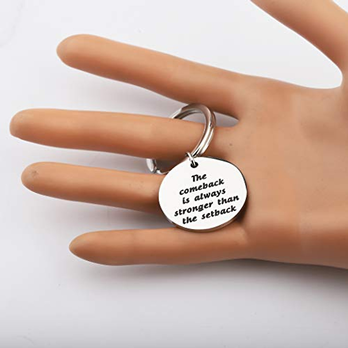 BAUNA Sobriety Keychain Addiction Recovery Jewelry Comeback Key Ring