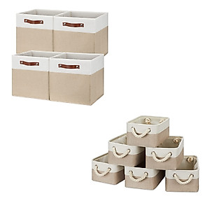 Temary Storage Baskets 13 Inch Fabric Storage Cubes Set of 6 Storage Baskets for Shelves Closet Baskets for Storage with Handles, Cloth Organizer Bins for Home, Office