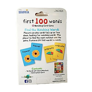 Briarpatch, First 100 Words Matching, Kids Early Learning Card Game Activities, Travel Game for Preschoolers and Family, Ages 2+
