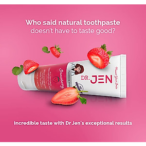 Dr Jen Fluoride Free, Children’s Remineralizing Toothpaste, Safe-to-Swallow, Kid Friendly, Nano Hydroxyapatite, Dentist Recommended, Eliminate Mouth Bacteria (3.4 oz, Pack of 1)