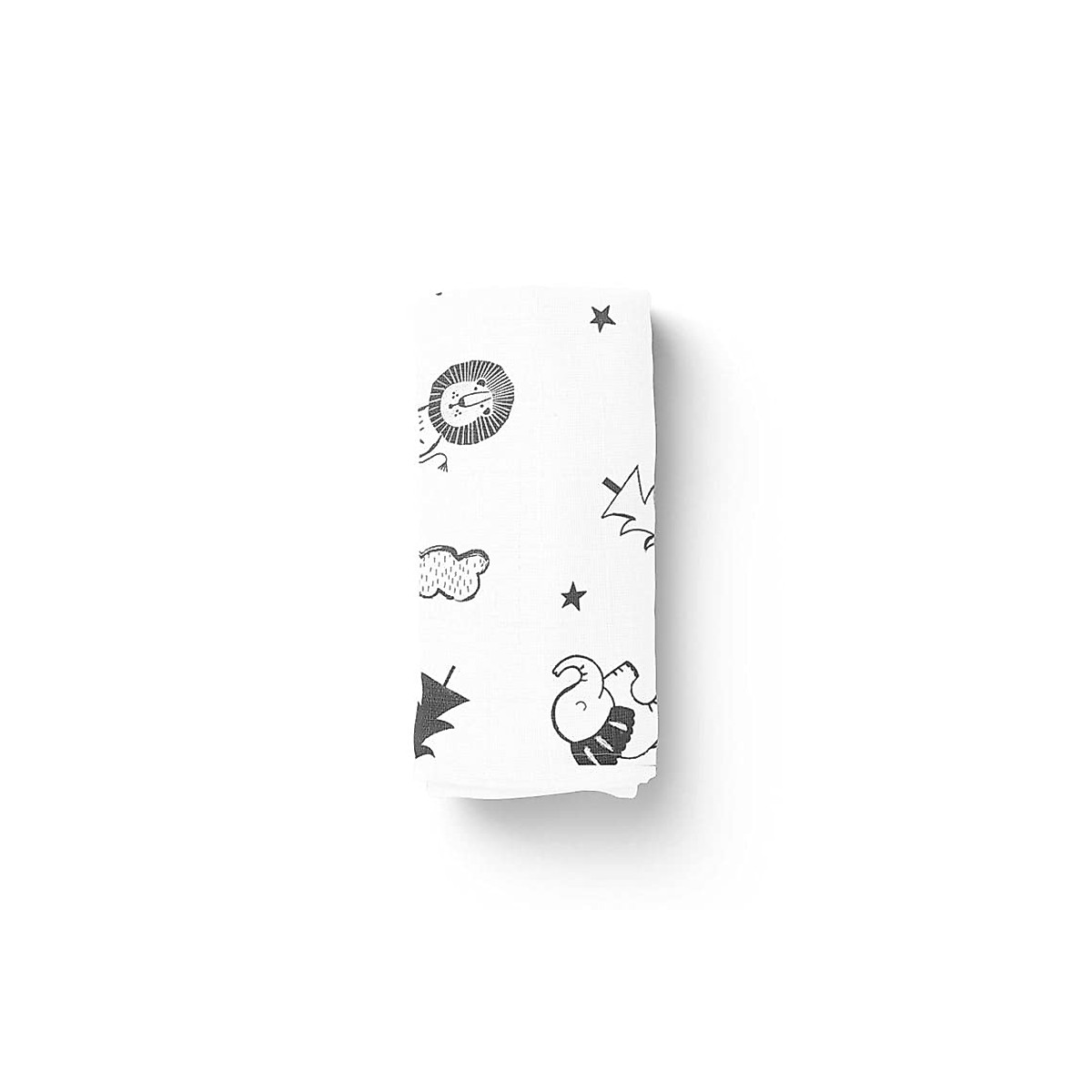 Safari Animals Muslin Baby Blanket | Ultra Soft | Organic Cotton Muslin Blanket | 44''x44'' | Super-Large | Unisex Baby Cotton Muslin Swaddle Blanket