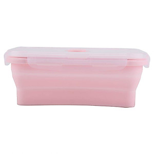 Haofy Silicone Food Storage Containers, Rectangle Lunch Boxes Collapsible Containers for Picnic Travel, Microwave Freezer Dishwasher (1200ml)