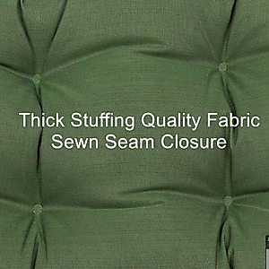 QILLOWAY Outdoor Patio Wicker Seat Cushions Group Loveseat/Two U-Shape/Two Lumbar Pillows for Patio Furniture,Wicker Loveseat,Bench,Porch,Settee of 5 (Dark Green)