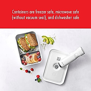 ZWILLING Fresh & Save Flat Lunch Box Large, Airtight Food Storage Container, Meal Prep Container, BPA-Free, Grey