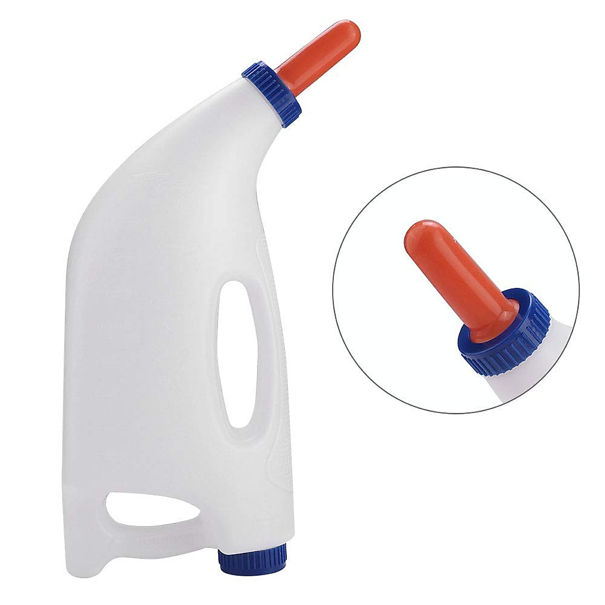 Redxiao~ Plastic Calf Milk Bottle, 4L Nursing Milk Feeder Calf Feeding Milk Bottle with Handle for Calf Cattle