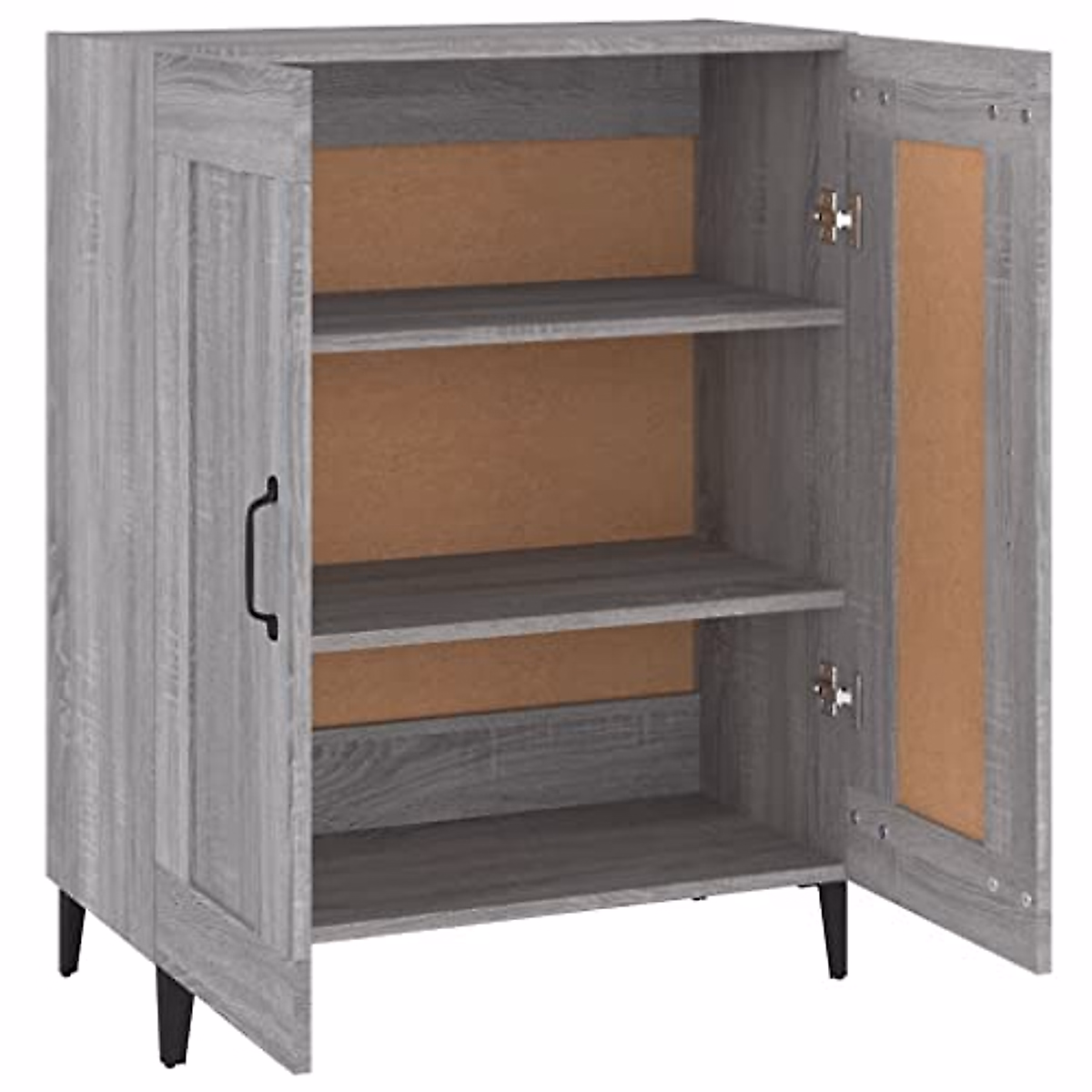 Natulvd Kitchen Sideboard Buffet Cabinet with Double Doors & Metal Legs, Industrial Medical Cupboard Console Table Coffee Bar Cabinet for Entryway, Living Room - Gray