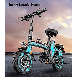 Upgrade Folding Electric Bicycle for Adults 400W 48V15Ah Build-in Lithium Large Battey Long Range 20 * 4.0" Fat Tire E-Bike All Terrien Mountain Snow Beach City Cruiser Electric Bike Engine Pro