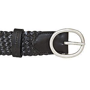 Lucky Brand Women's Western Style Braided Leather Belts, Woven-Black, Small-Medium