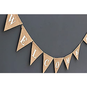 WELCOME BABY Burlap Baby Shower Banner Welcome Baby Home Decor Birthday decor Spring shower baby photo props Baby announcement