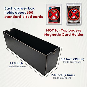 Fageverld Trading Cardboard Card Storage Box - with 12 600-Count & 50 Card Dividers, Collectors Card Organizer Box for MTG Baseball Card Collection