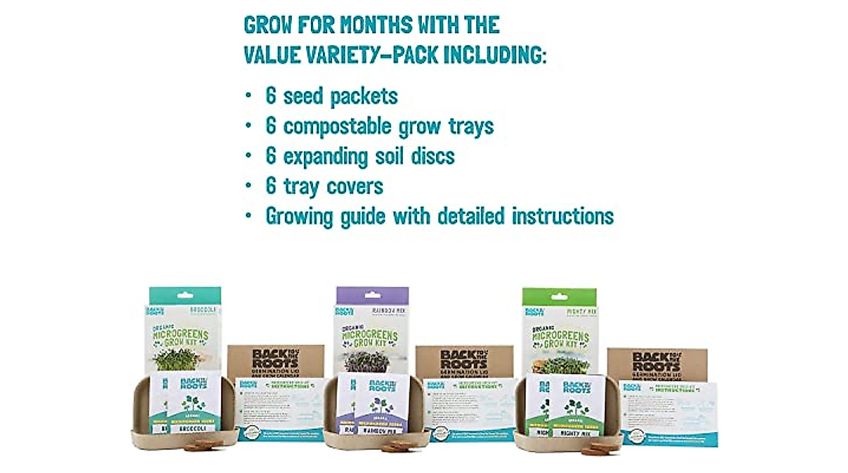 Back to the Roots Microgreen Grow Kit - Organic Variety Pack