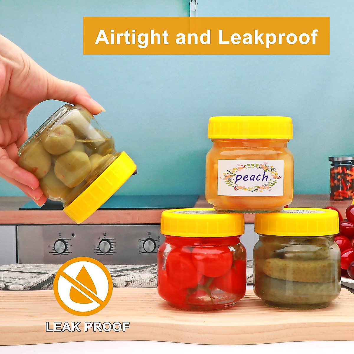 Salzesfalls 30 Pack 8oz Mason Jars with Lids,Half Pint Canning Jars,Small Glass Canning Jars,Samll Mason Jars for Jam, Honey,Candy,Spice