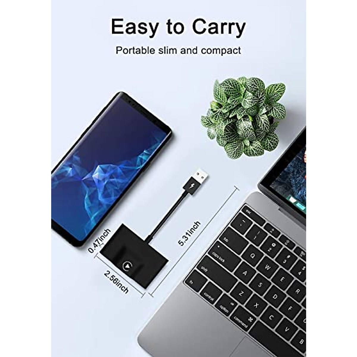 Wireless CarPlay Adapter, CarPlay Dongle for OEM Wired CarPlay Cars, Convert Wired to Wireless CarPlay, Support Online Update Plug & Play Easy Use Fit for Cars from 2015 & iPhone iOS 10+ (Black)