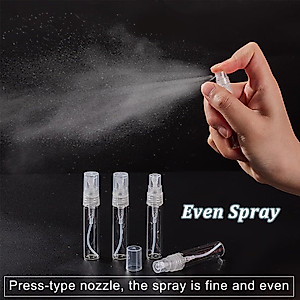 BENECREAT 25 Pack 10ml Small Glass Perfume Bottle Clear Fine Mist Spray Bottles for Essential Oils, Perfume and Cleaning Liquid