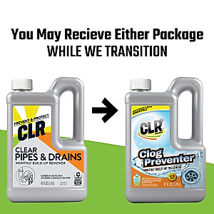 CLR Clear Pipes & Drains Clog Remover and Cleaner, For Shower, Sink, Toilet, Garbage Disposal, 42 Ounce Bottle