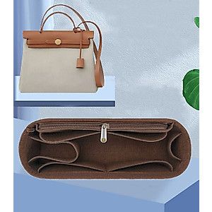 Lckaey for Handbags Herbag 31 organizer Purse Organizer insert 1011brown-26.5 * 7.5 * 13cm