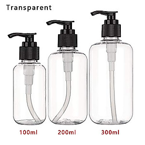 FKJLUN Soap Dispenser Pump 100/200/300ML Foaming Bottle Liquid Soap Whipped Mousse Points Bottling Shampoo Lotion Shower Gel Foam Pump Bottles Travel Hand Lotion Bottle (Color : 300ml Transparent)