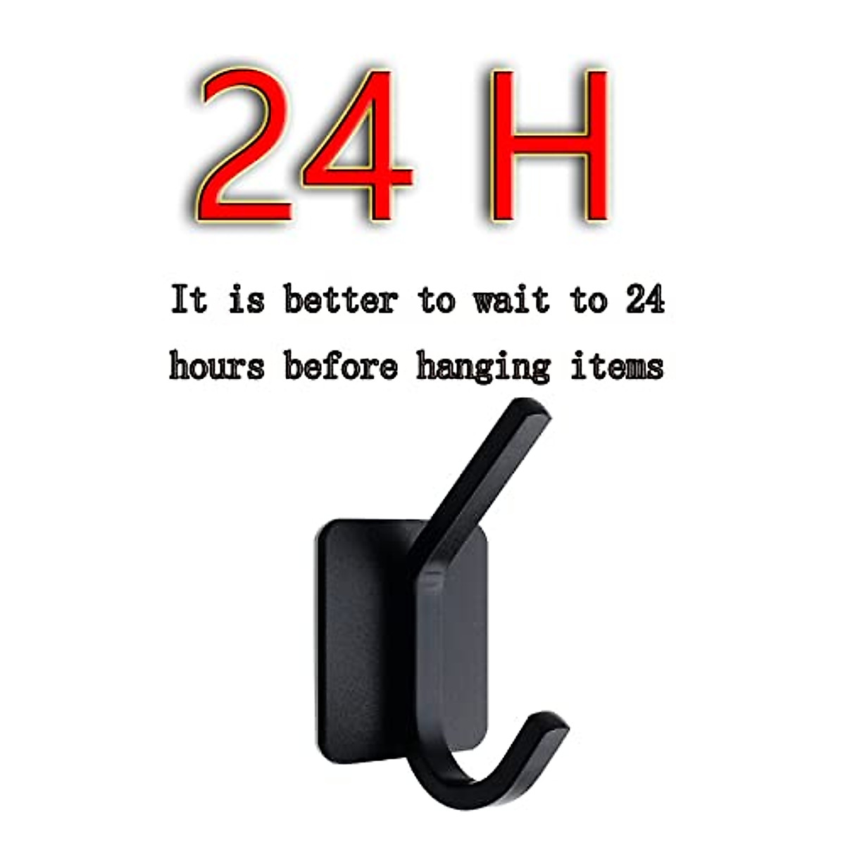 feliposi Towel Hook/Adhesive Hooks - Wall Hooks for Coat/Robe/Towels Stick on Bathroom/Kitchen 4-Pack, Waterproof Aluminum Alloy (Black)