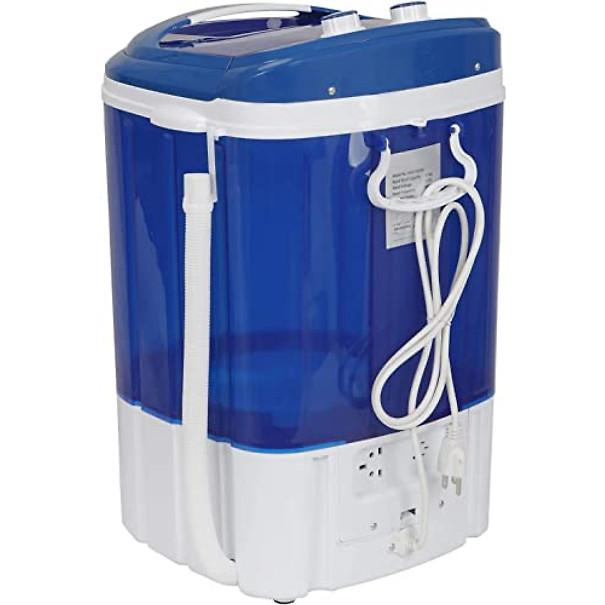 Oteymart Small Portable Washing Machine 5.7lbs Compact Laundry Washer, Single Tub w/Spin Cycle Dryer Basket and Drain Hose for RV, Apartments, Dorms, Kitchen, Blue