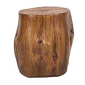 Ball & Cast Concrete Stool End Table, 16.5"H, Brown