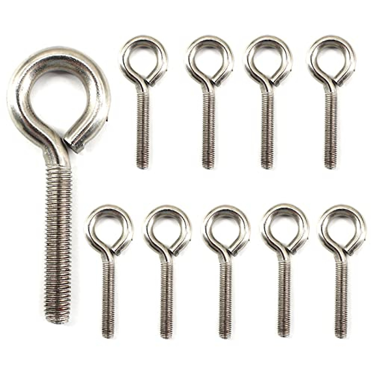 AVRYN Eyebolt Screws,Lifting Ring Eye Bolts,10Pcs M6x20 304 Stainless Steel Eye Screw Closed Hook Ring Bolts, Eye Screw