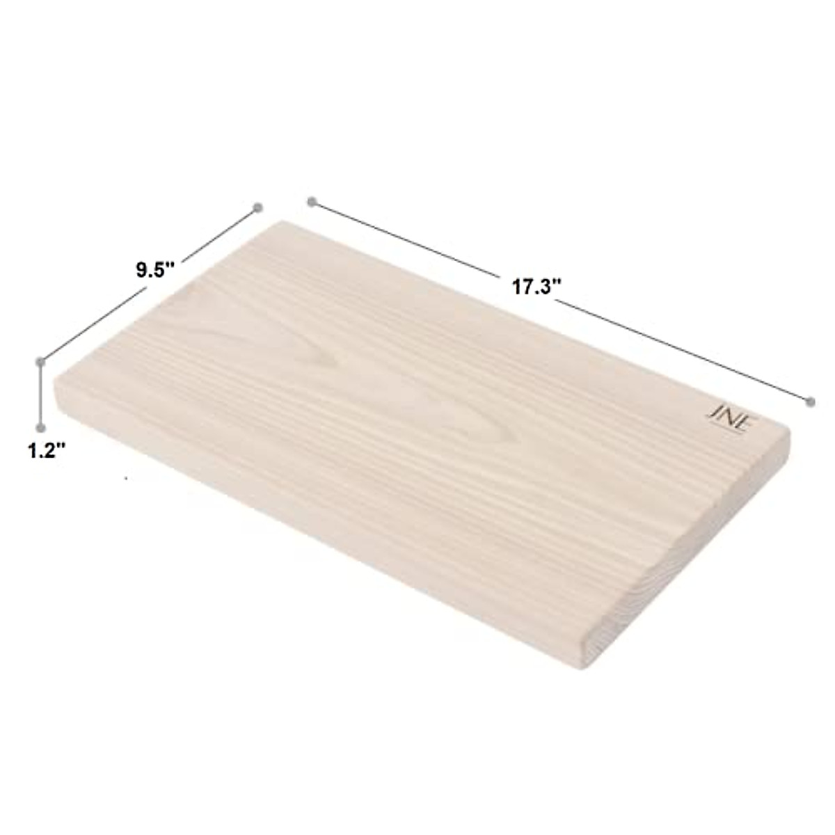JNE Hinoki Cypress Wood Cutting Board, Chopping Board, Butcher Board, Serving Board, Solid Single Piece, No Joint, No Glue (17.3L x 9.5W x 1.2H inch)