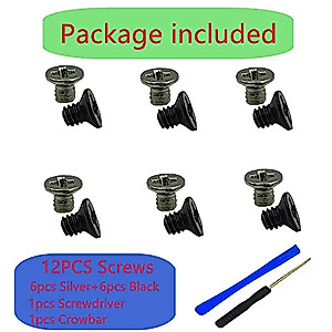 Solo3 Headband Screws Replacement for Beats Solo 3, Solo 2 Headband Screws 12pcs (6pcs Black+6pcs Silver)