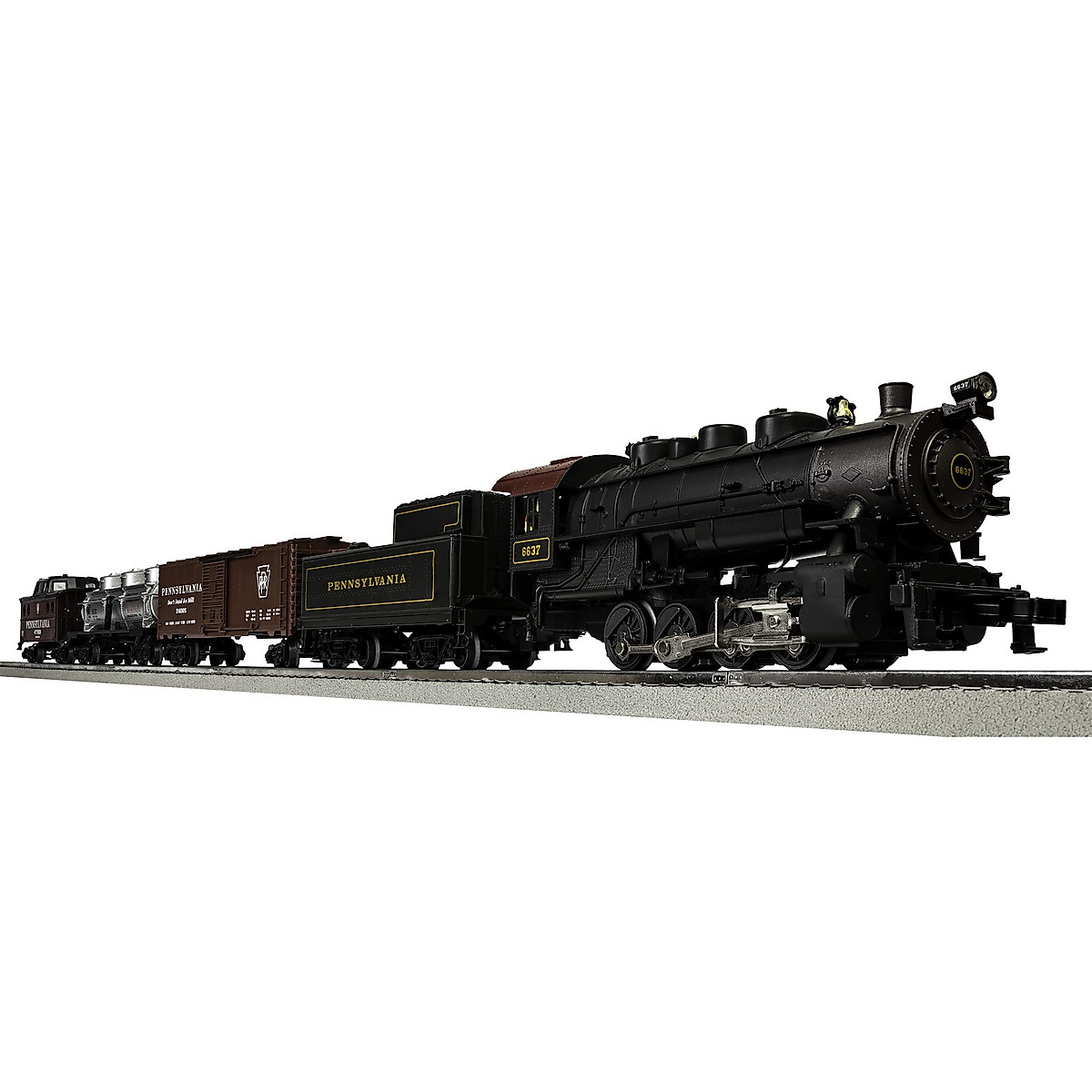 Lionel Pennsylvania Flyer LionChief 0-8-0 Freight Set with Bluetooth Capability, Electric O Gauge Model Train Set with Remote