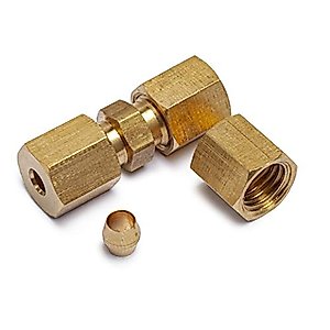 LTWFITTING Value Pack 1/8-Inch OD Brass Compression Union,Sleeve Ferrule,Nut (Pack of 85)