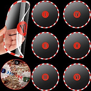 6 Pcs Objective Point Markers, Round Objective Marker Compatible with Military Game, Gaming Miniatures, Gaming Accessory, 0.01 Inch Thick, Miniature Not Included