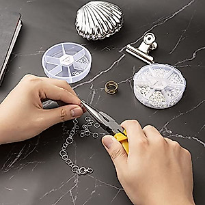 Handyman Crafts Jump Rings Kit With1000PCS Open Jump Rings 40PCS 12mm Lobster Clasps and Jump Rings Opener for Jewelry Making Keychains and Necklace Repair (Gold)