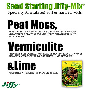Jiffy Natural & Organic Seed Starting Soil Mix, 10 QT, 2-Pack