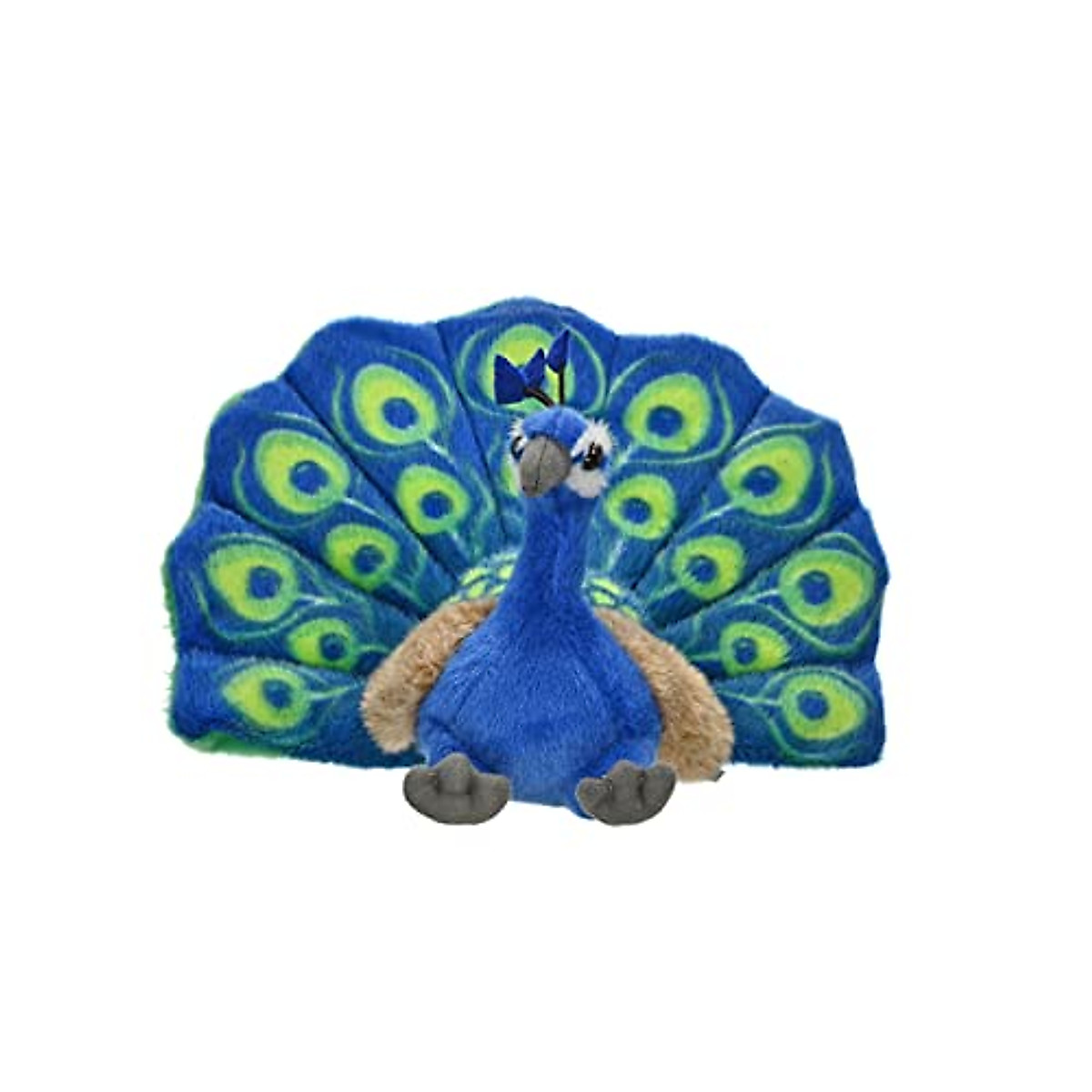 WILD REPUBLIC Peacock Plush, Stuffed Animal, Plush Toy, Kids Gifts, Cuddlekins, 8 Inches,Blue