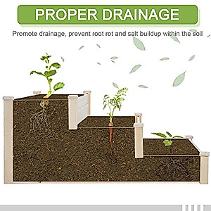 Crownland Outdoor 3 Tier Raised Garden Bed, 4x4 Ft Wooden Raised Beds, Elevated Grow Kit Garden Planter Box, Ideal Vegetables Herbs Planter for Backyard