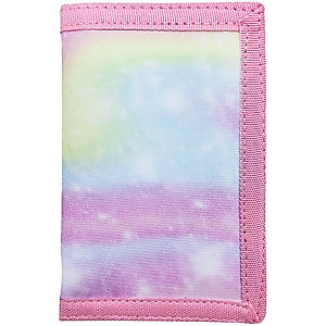 AI-DEE RFID Trifold Canvas Outdoor Cartoon Wallet for Kids/Slim Front Pocket Wallet with Zipper (Mermaid)