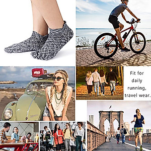 HABITER Women's Toe Socks No Show Cotton Five Finger Socks Athletic Running 4 Pack(Dye01)