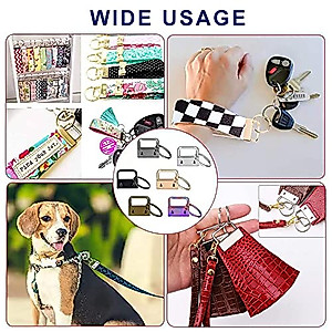 48 Sets Key Fob Hardware by EKUIEKA,1 Inch 8 Colors Fob Key Chain Wristlet Hardware with Split Rings,Key Lanyard and Key Chain Making Hardware Supplies